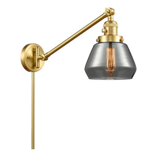 Fulton 1-Light 8" Swing Arm With Switch Satin Gold - Industrial - Swing ...