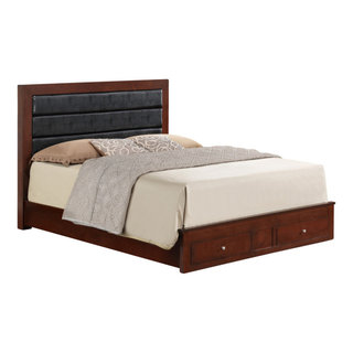 Burlington Upholstered Full Storage Panel Bed With Storage Drawers ...