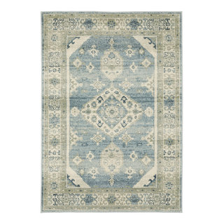 Branson Br03A Blue/Grey 5'3" x 7'3" Rug, Rectangle 3'3" x 5 ...
