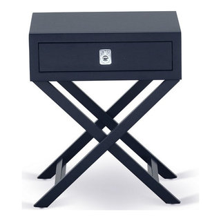 Hamilton Square Night Stand End Table With Drawer, White Finish ...