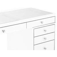Slaystation Pro Premium Makeup Desk with Drawer and Crystal Knobs ...