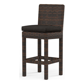 Montecito Comfort Cushions Cognac Outdoor Barstool - Tropical - Outdoor ...
