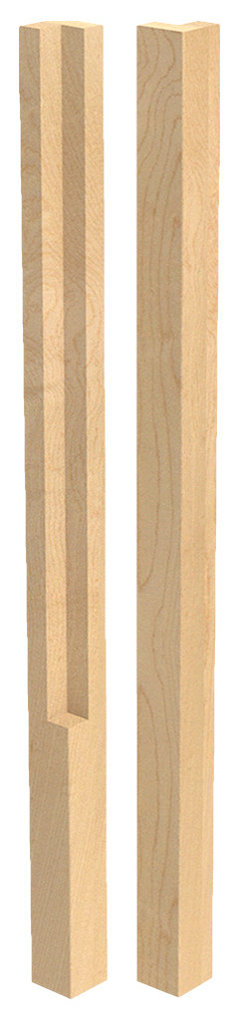 29" x 2" Square Wood Post - Notched - Traditional - Table Tops And ...