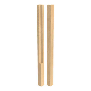 29" x 2" Square Wood Post - Notched - Traditional - Table Tops And ...