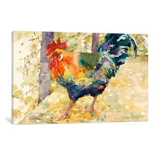 "Colorful Rooster" by Jan Benz, 12x8x0.75", 40x26x1.5" - Farmhouse ...