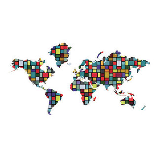 Studio Map Mural - Colorblock - Peel & Stick, 142" x 69" - Contemporary ...