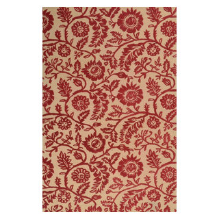 Dahlia Rug DA01-RED, 5.0x8.0 - Contemporary - Area Rugs - by Moti | Houzz