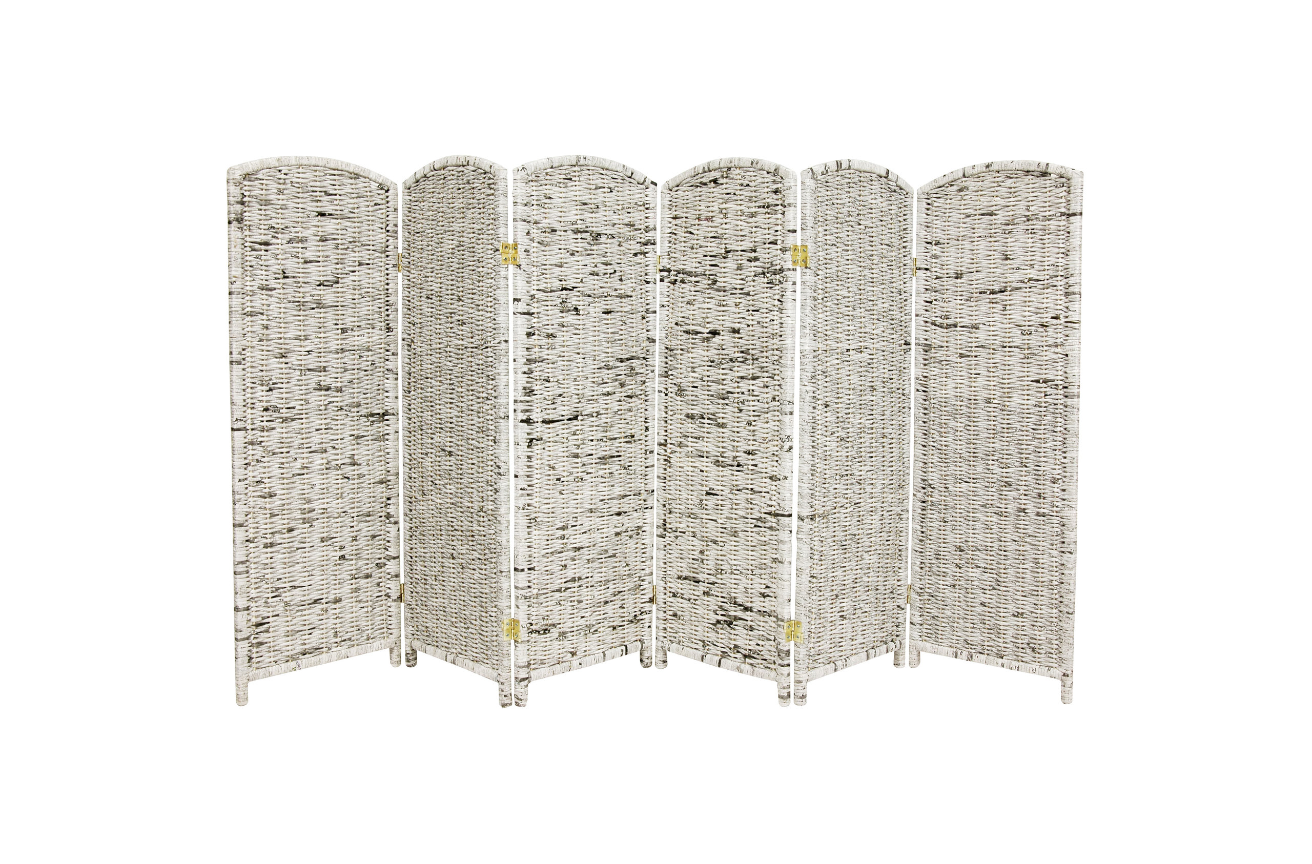 4' Tall Recycled Newspaper Room Divider, 6 Panels - Tropical - Screens ...