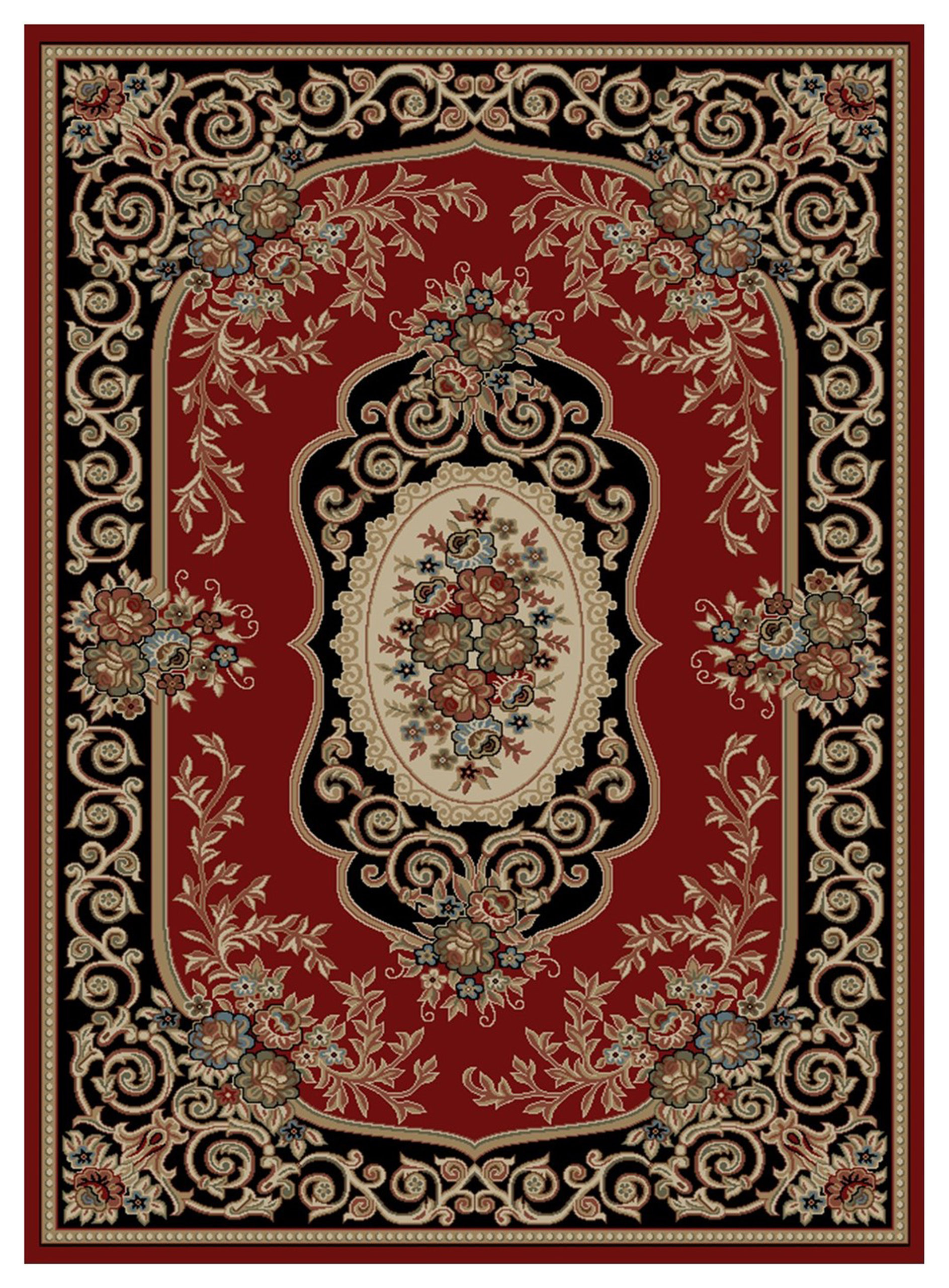 Hometown Lyon Traditional Aubusson Area Rug, 5'3"x7'7" - Victorian ...