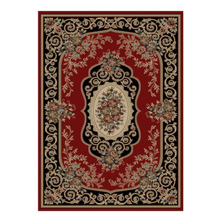 Hometown Lyon Traditional Aubusson Area Rug, 5'3"x7'7" - Victorian ...