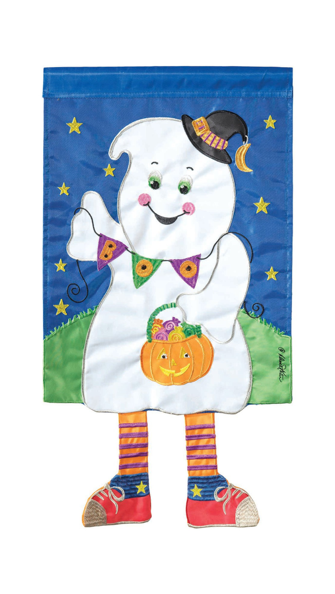Outdoor Flag Double Applique Ghost Boo Polyester Garden - Flags And ...