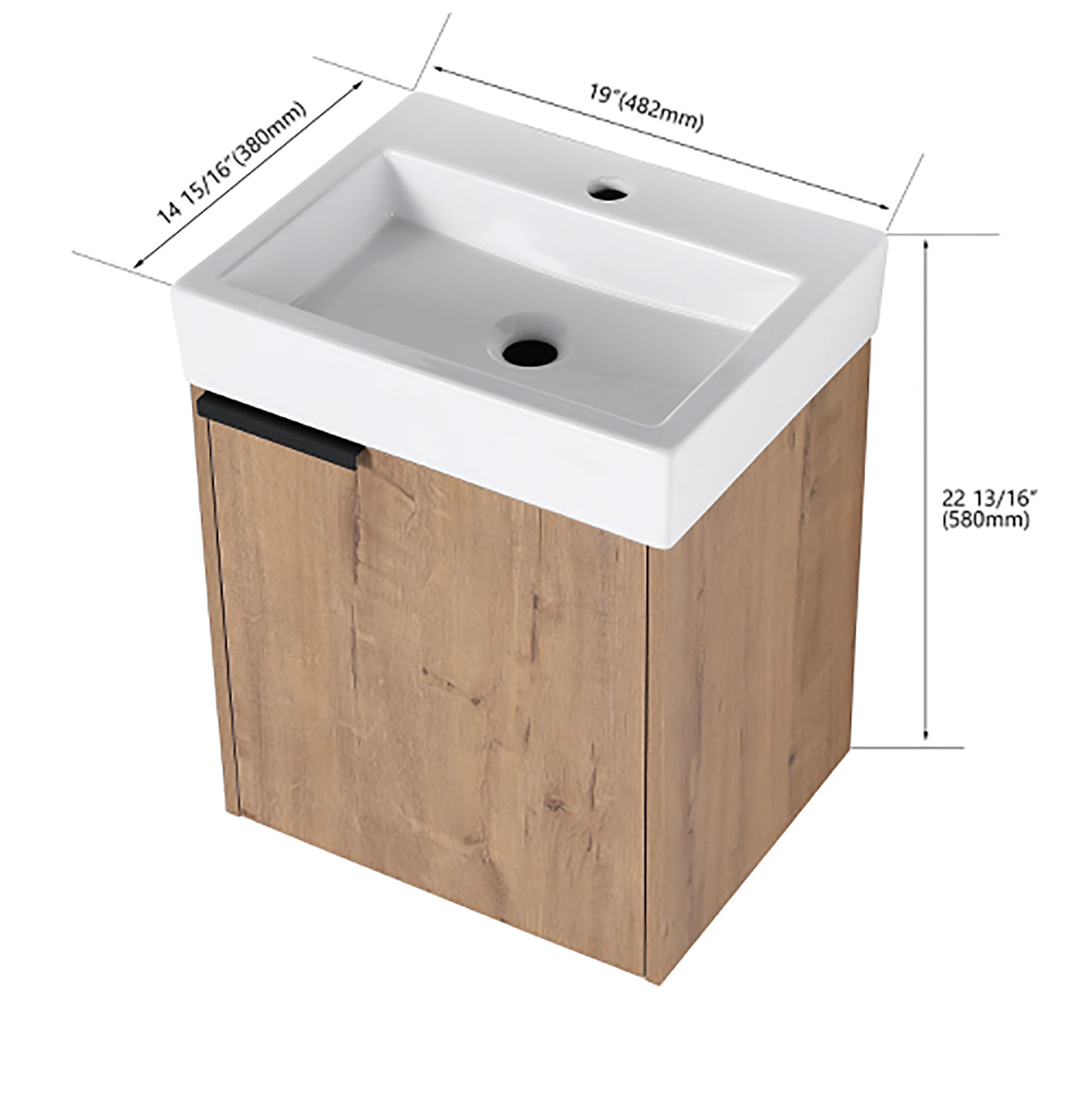 Wall-Mounted Bath Vanity, Ceramic Top and Basin - Contemporary ...