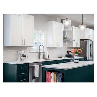 Two-Tone Transitional Kitchen Remodel Done with New Cabinets ...