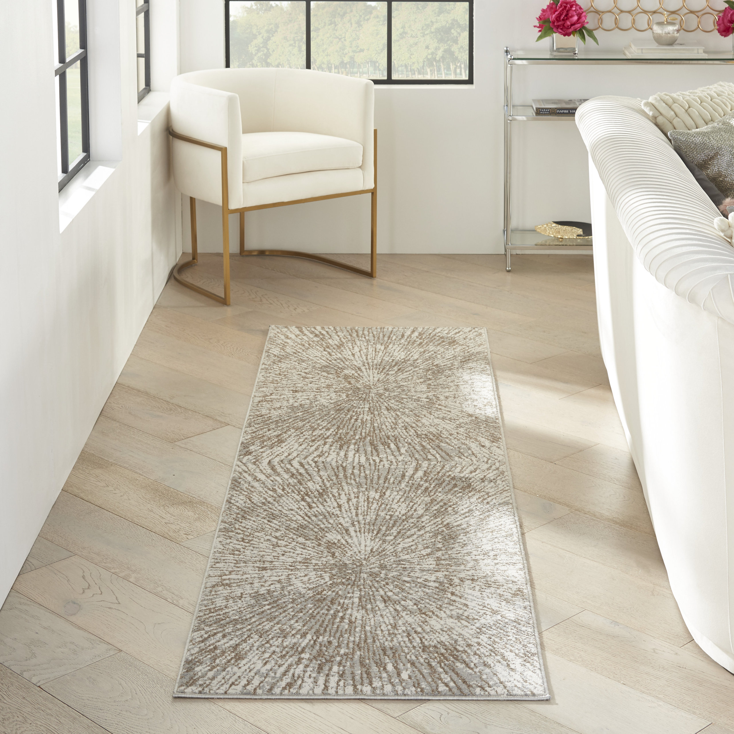 Inspire Me! Home Décor Metallic MTL01 Runner Rug, Grey/Mocha, 2'2" x 7 ...