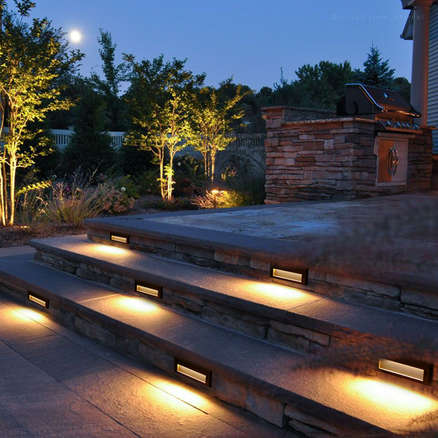 24-Pack Low Voltage LED Step Lights Outdoor, 12V 3.5W Landscape Stair ...