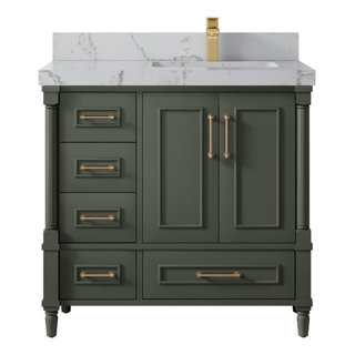 Aberdeen Bath Vanity, 36" Right Offset - Traditional - Bathroom ...