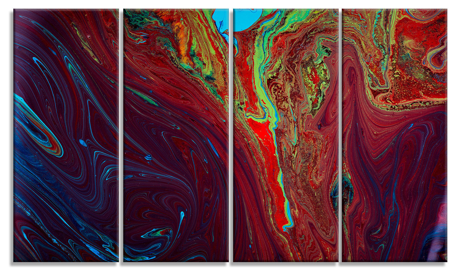 "Dark Red Abstract Acrylic Paint Mix" Abstract Metal Wall Art, 48"x28 ...