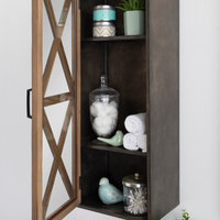 Mace Rustic Floating Decorative Cabinet, Rustic Brown/Black 12x8x30 ...