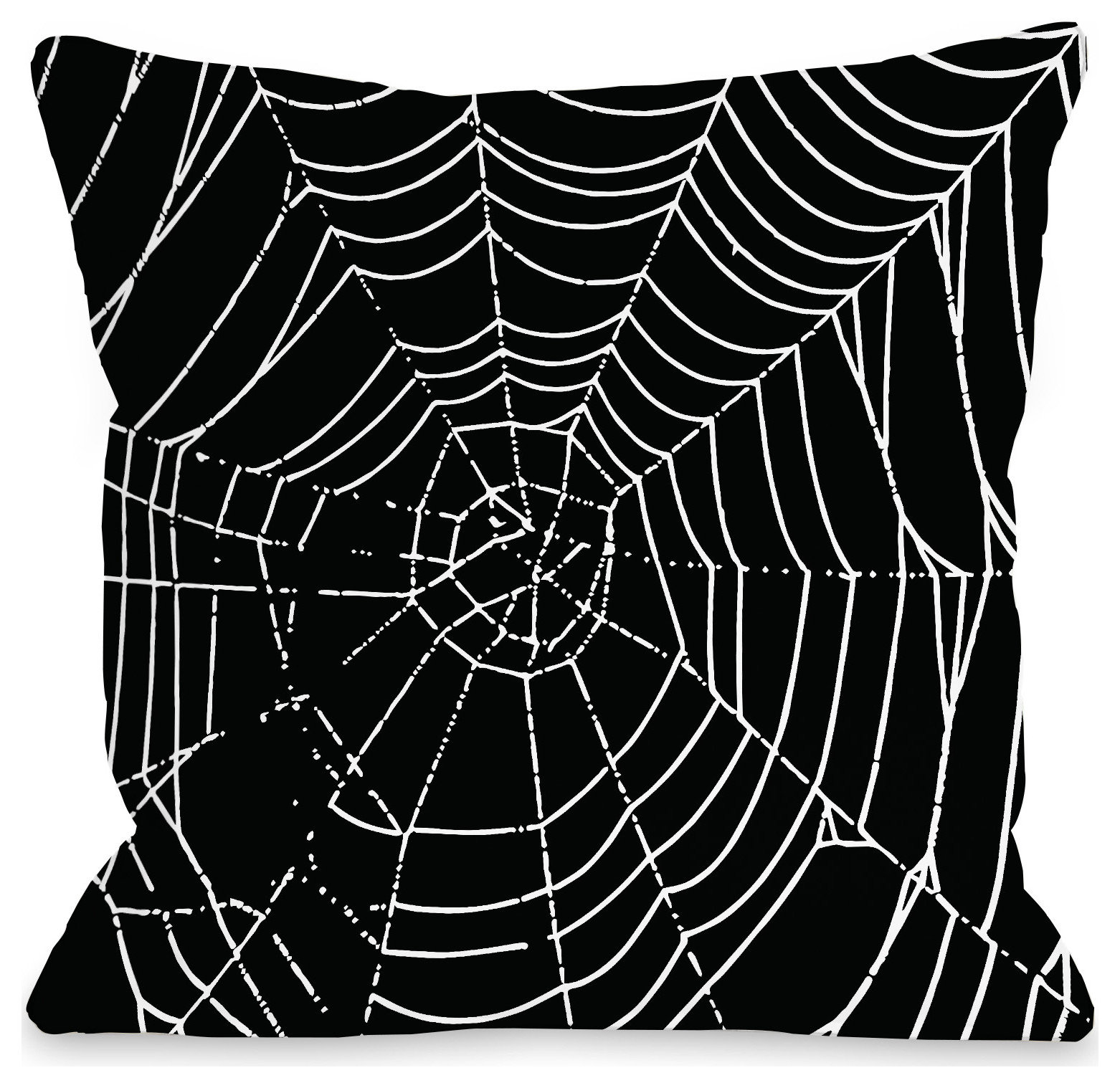 All Over Spider Webs Black White Pillow by OBC, 18x18 - Contemporary ...