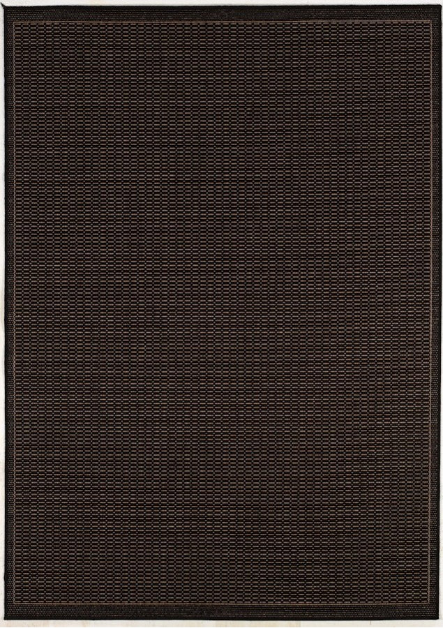 Couristan Recife Saddle Stitch Black & Cocoa Indoor/Outdoor Rug, 5'3'x7 ...