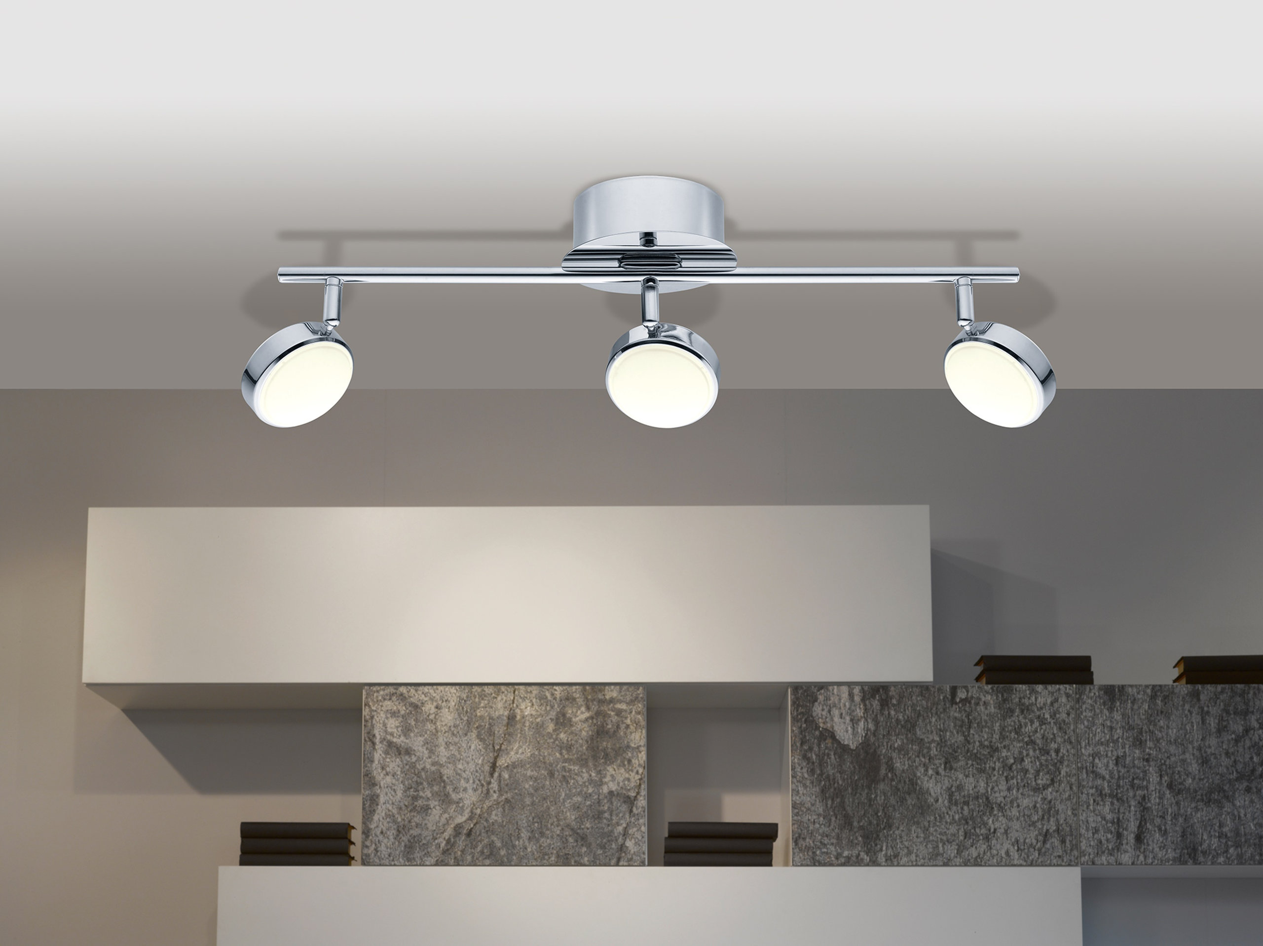 3x4.4W LED Track Light, Chrome Finish and Plastic Satin Bulb Cover ...