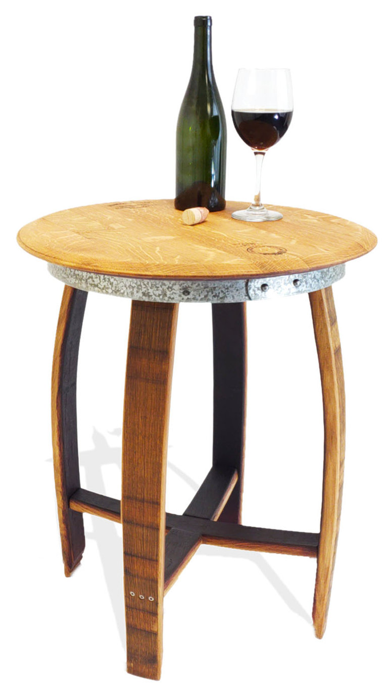 Isabella Wine Barrel Side/End Table - Farmhouse - Side Tables And End ...