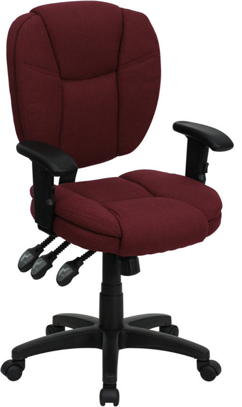 Flash Furniture Mid-Back Fabric Multi-Functional Ergonomic Task Chair ...