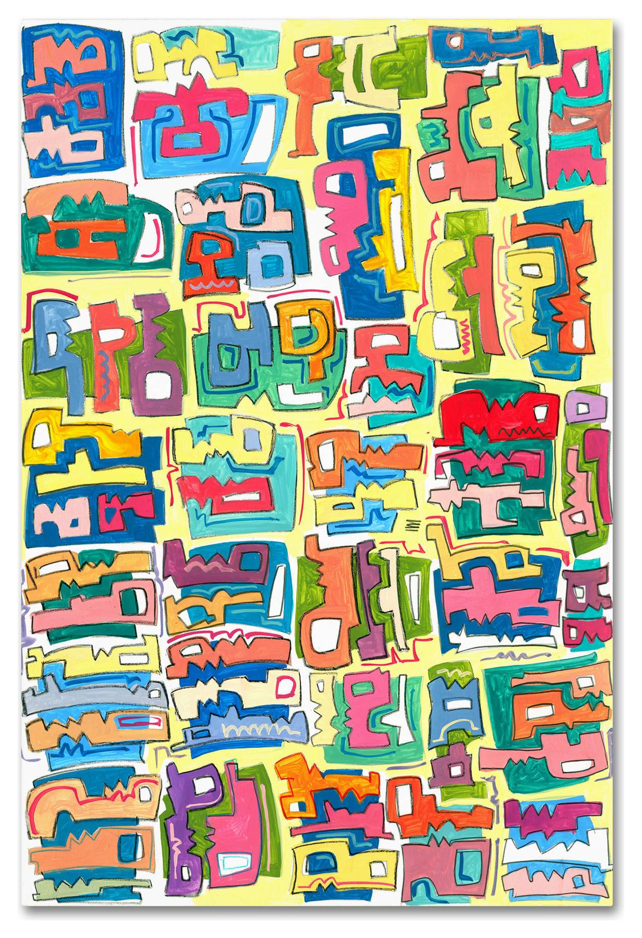 Miguel Balbas 'Colorful Shapes 1' Canvas Art, 22"x 32" - Contemporary ...