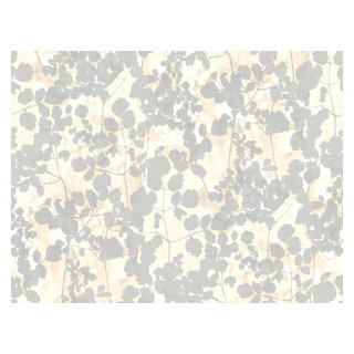 Cream Pressed Leaves Wallpaper - Contemporary - Wallpaper - by York ...