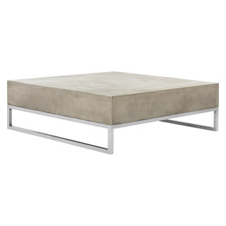 Safavieh Eartha Modern Concrete 11.42" Coffee Table Indoor/Outdoor, #N ...