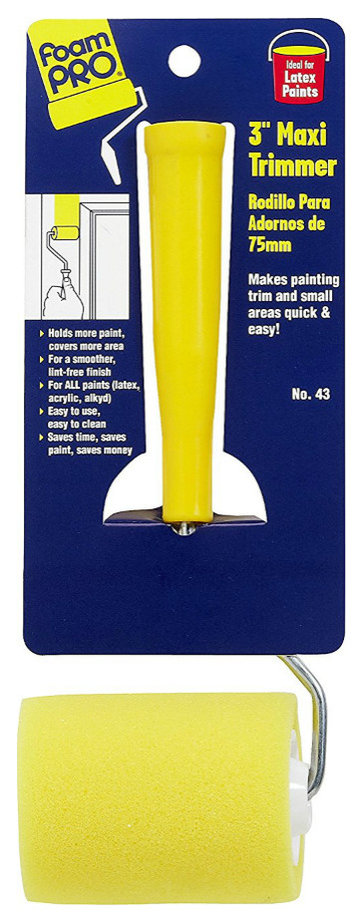 FoamPRO® 43 Maxi Trim Roller Cover & Frame, 3" x 3/8" Nap - Painting ...