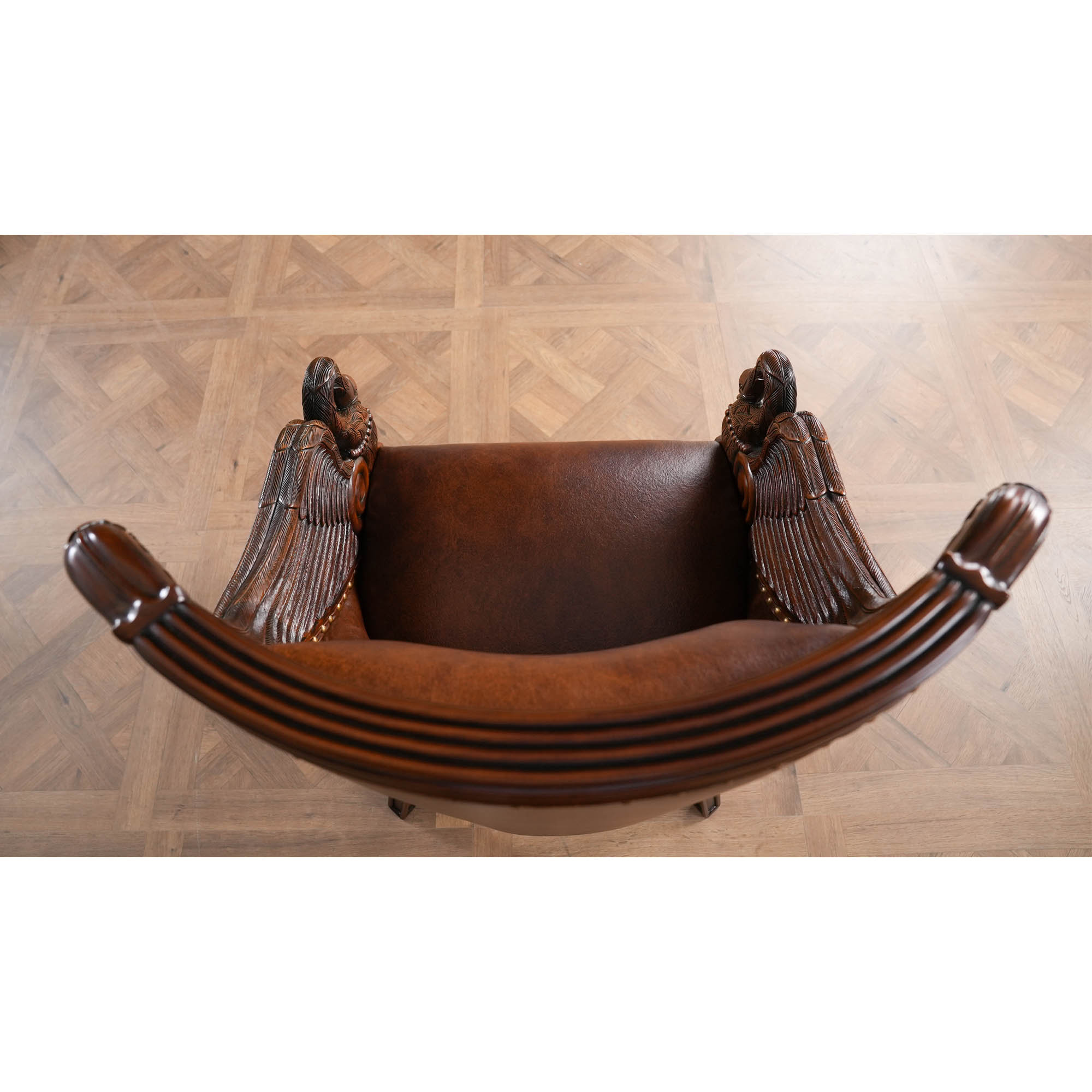 Mahogany Swan Arm Chair With Leather - Victorian - Armchairs And Accent ...
