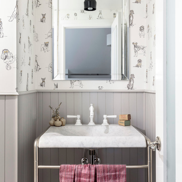 75 Farmhouse Powder Room Ideas You'll Love - October, 2025 | Houzz