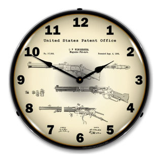 21031195 Winchester Lever Action Rifle 1866 Patent Clock - Contemporary ...