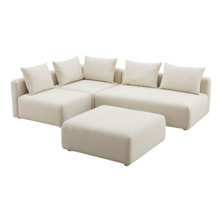 Hangover 4-Piece Modular Upholstered Chaise Sectional - Transitional ...