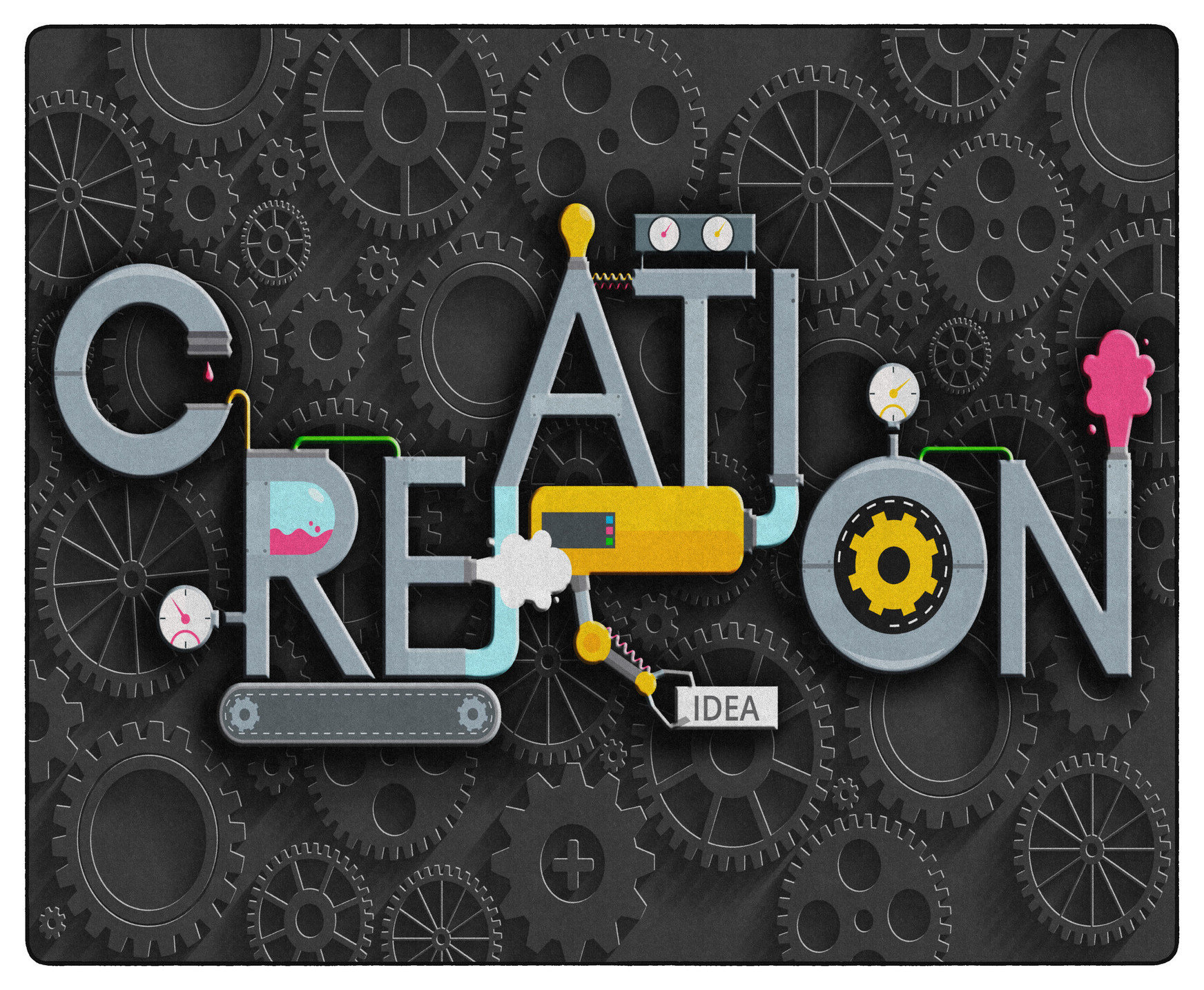 Flagship Carpets FA1026-58FS 10'6x13'2 Creation Gears Rug, 10'6x13'2 - Contemporary - Kids Rugs ...