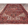 Rosewood Red Wool Hand Knotted Antique Zoroastrian Heris Rug 8' x 12'2 ...