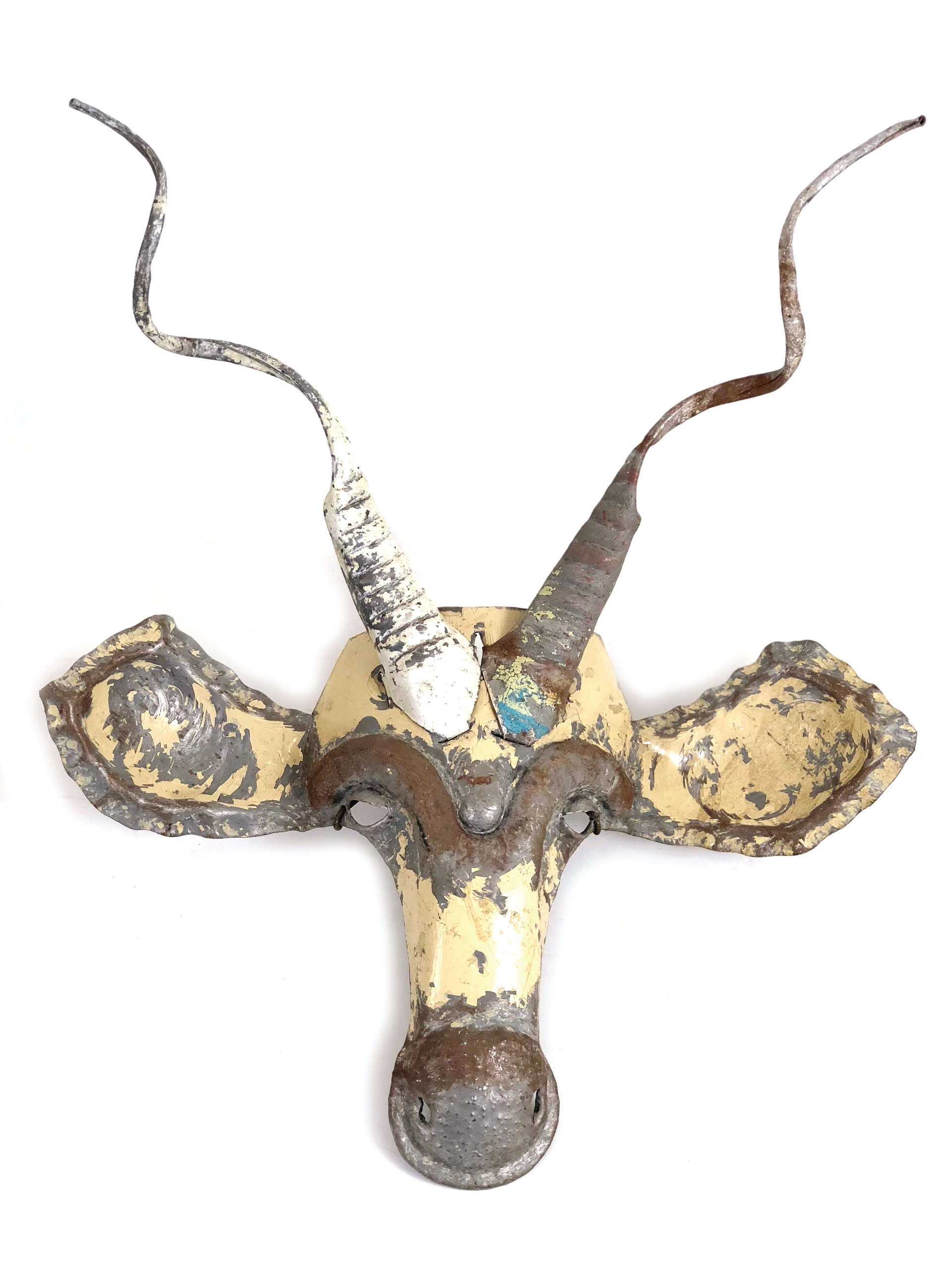 Kudu Animal Mask Recycled Metal Wall Art - Rustic - Metal Wall Art - by ...
