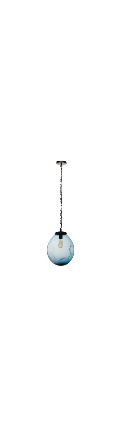 Pendant Light Handblown Glass Contemporary Hanging Light, Blue,16 ...