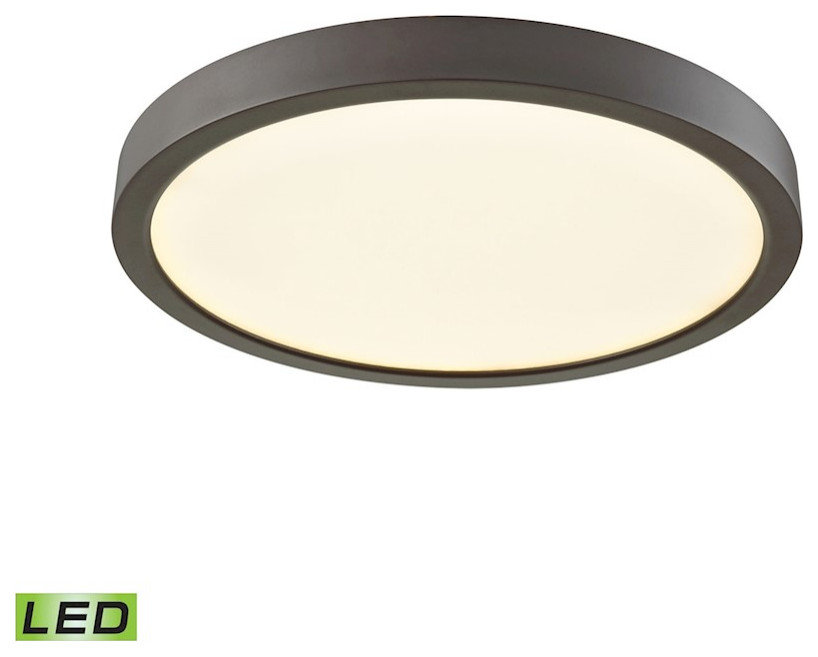 Thomas Lighting Titan 10" Integrated LED Flush, Bronze/White Acrylic ...