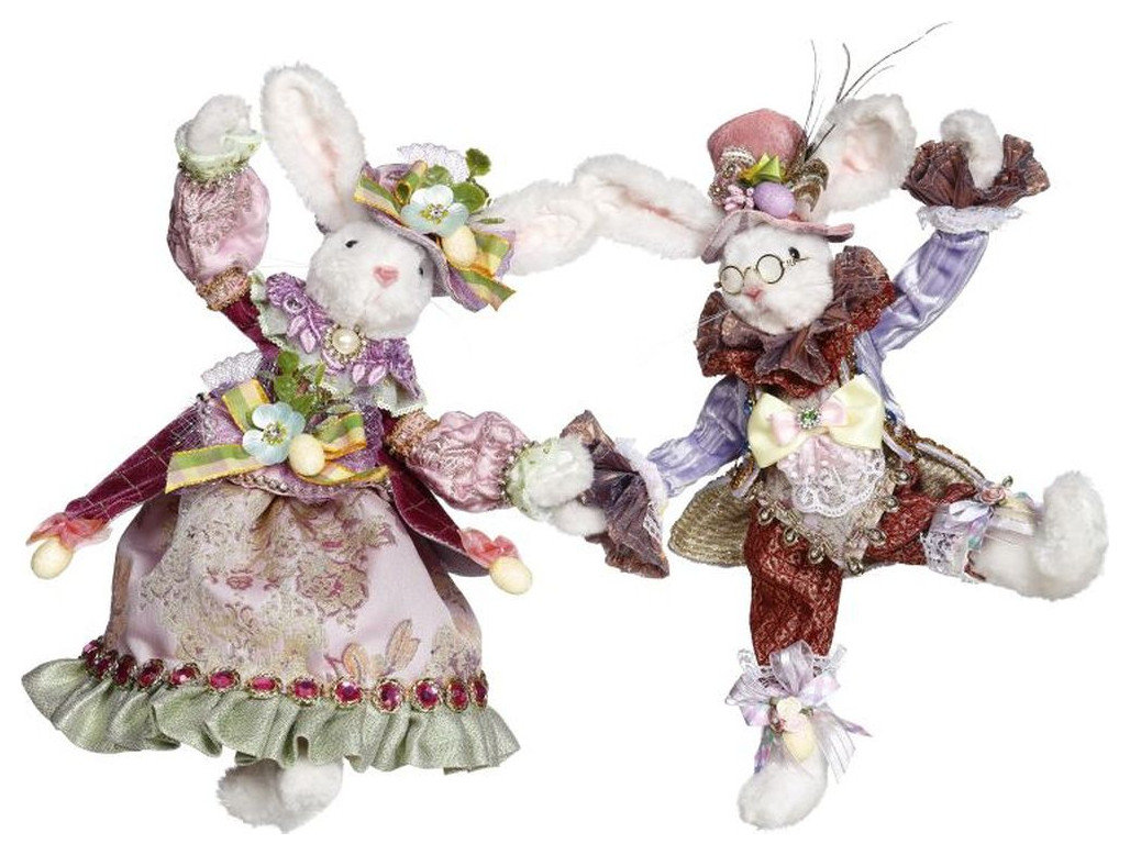 Mark Roberts 2021 Mr. & Mrs. Easter Rabbit Figurine, 11-12", Asst. of 2 ...