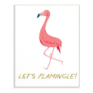 Lets Flamingle Fun Pink Flamingo Framed Giclee Texturized Art, 13"x19 ...