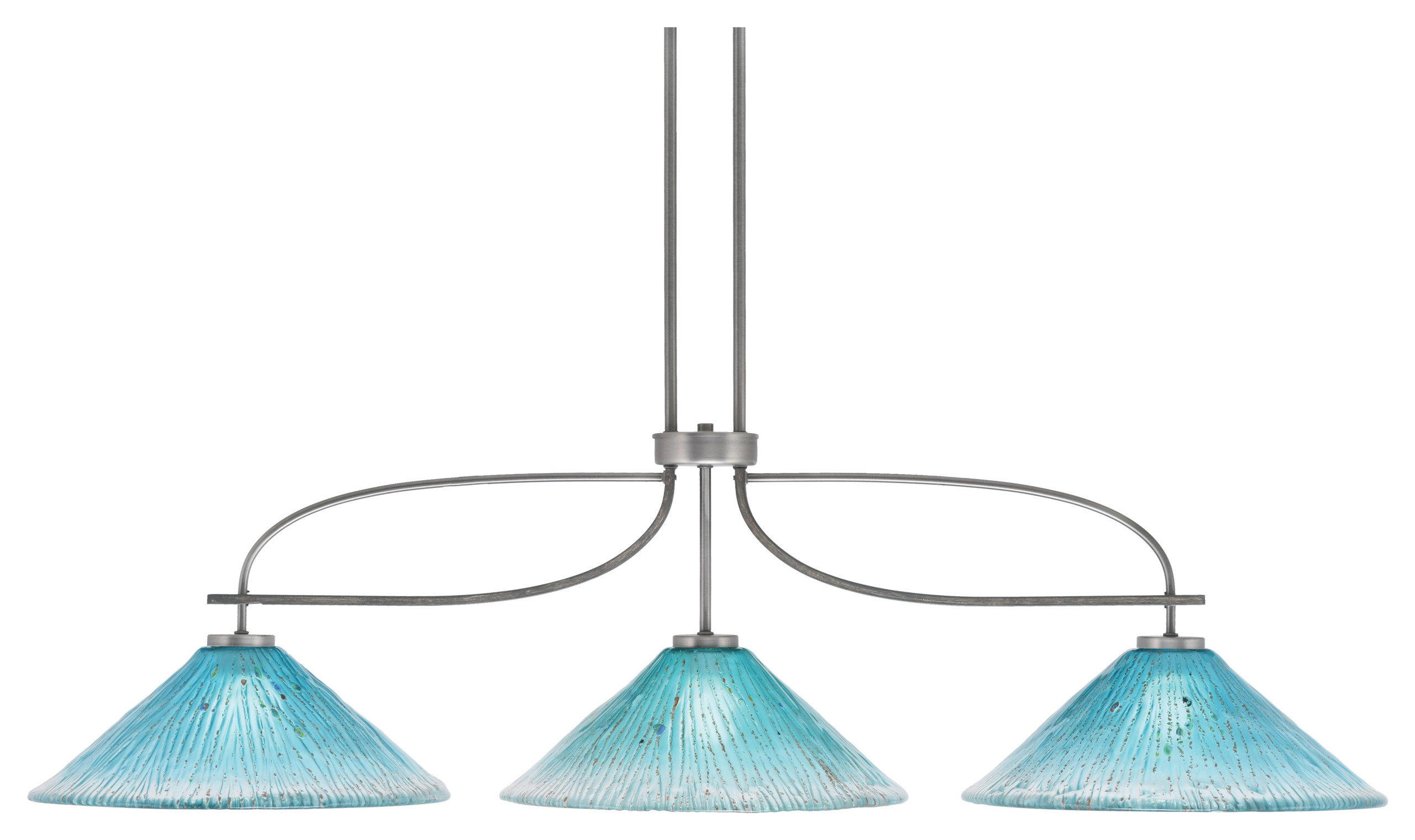 Monterey 3 Light Bar Graphite & Painted Distressed Metal 16" Teal ...