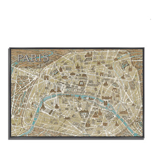 "Monuments Of Paris Map" By Wild Apple Portfolio, Giclee Print On ...