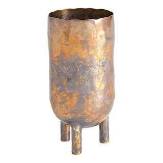 Alchemy Container, Burnt Brass, Tall - Contemporary - Decorative Bowls ...