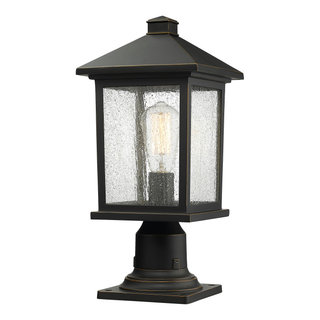 Z-Lite 531PHMR-533PM-BK Portland 1 Light Outdoor Pier Mount Light ...