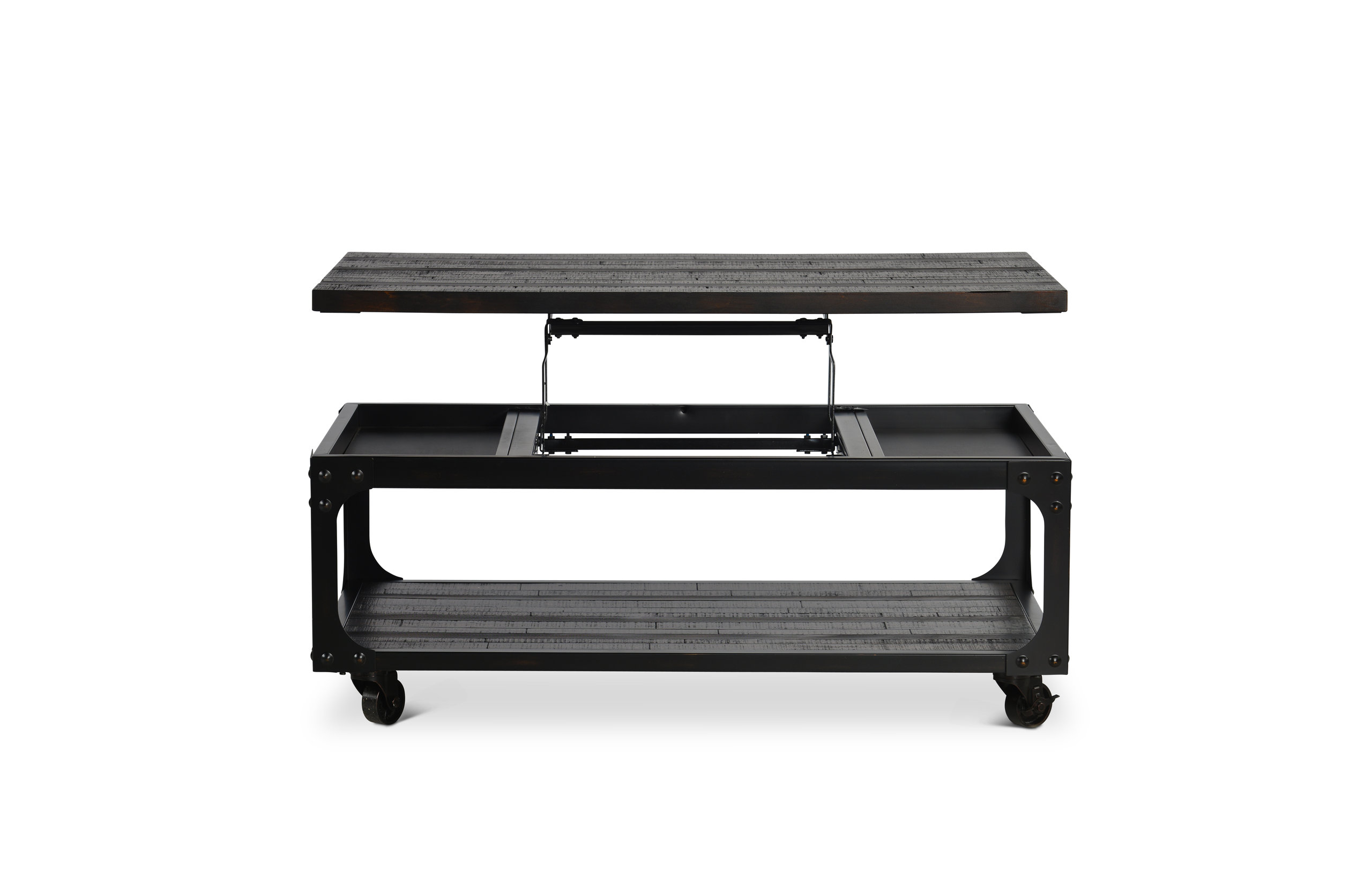 Sherlock Lift Top Cocktail Table With Casters - Industrial - Coffee ...