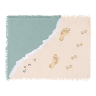 Companion Footprints Coastal Placemats, Set of 4 - Beach Style ...
