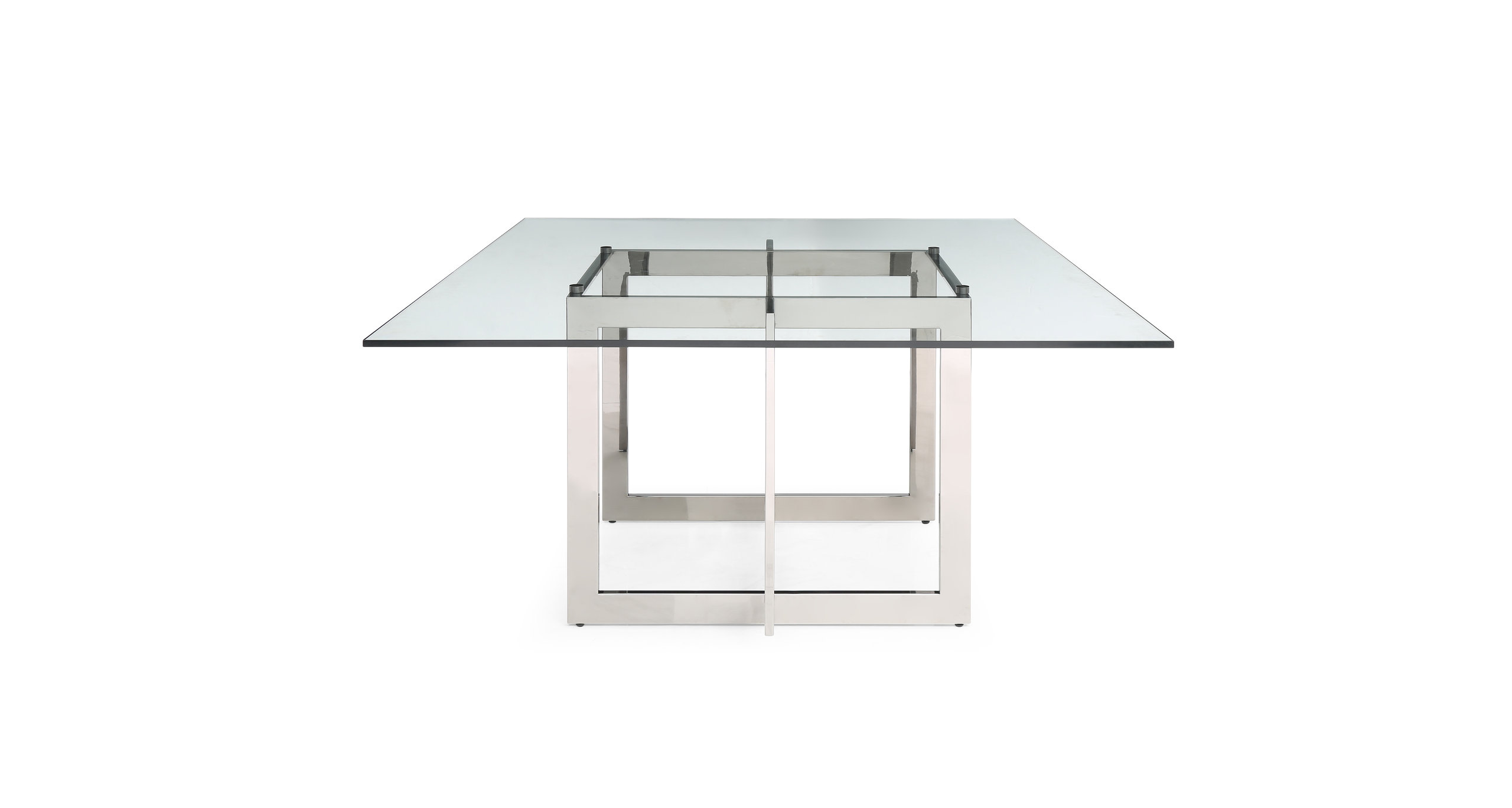 Modrest Keaton Square Modern Glass + Stainless Steel Dining Table ...