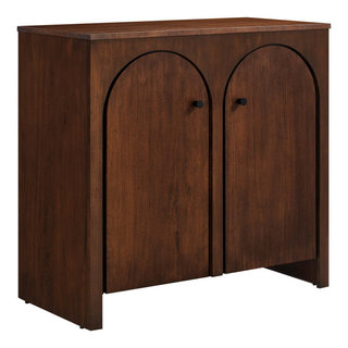 Appia 2-Door Arched Door Storage Cabinet - Walnut - Transitional ...